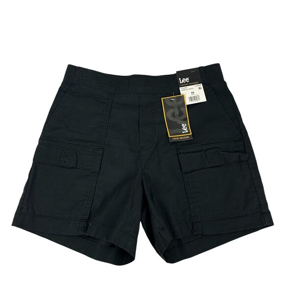 Lee | Shorts | Lee Womens 4 Inch Black Comfort Waistband Cargo Shorts ...